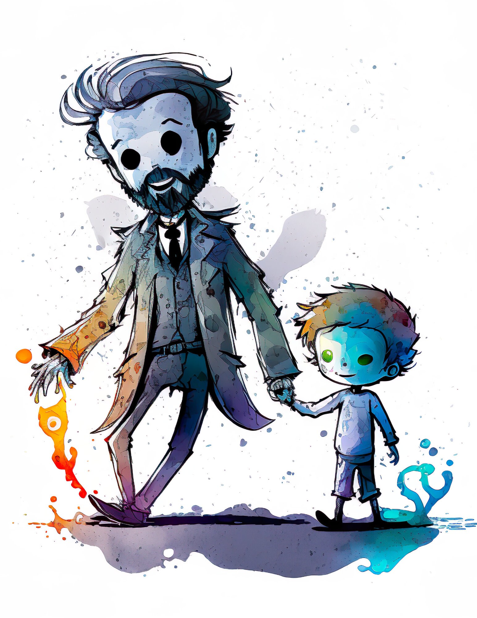 Daddy and Me #2- Watercolor Printable/ Digital Download - Etsy