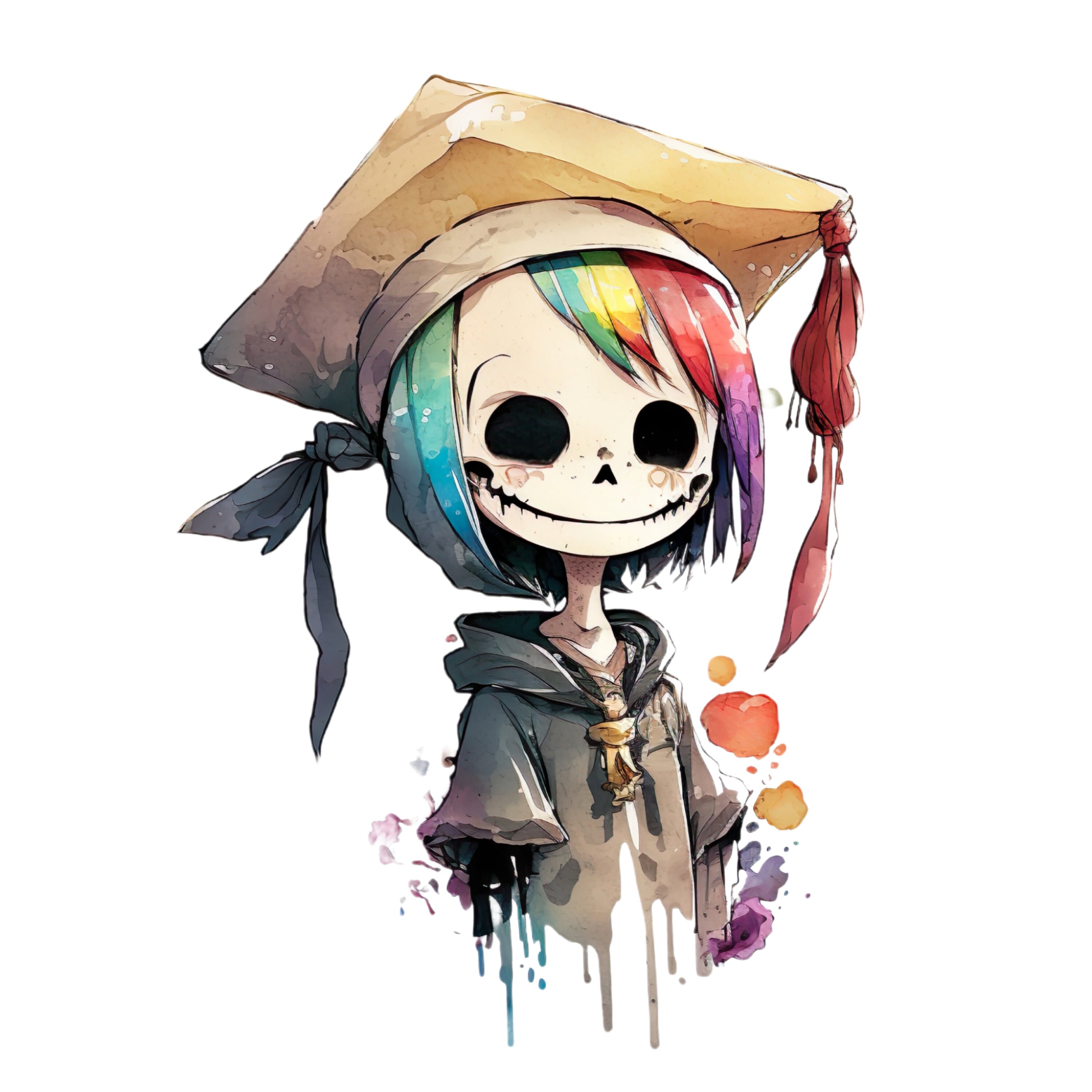 Skeleton Graduate 1-4 4 Watercolor Variants of PNG Digital Downloads - Etsy