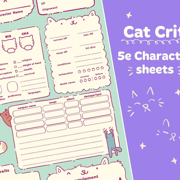 Dnd 5e Cleric Character Sheet - Etsy