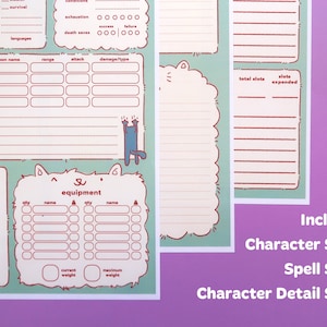 Cat Crit Dnd 5e Character Sheets PDF Digital File Printable A4 Size - Etsy