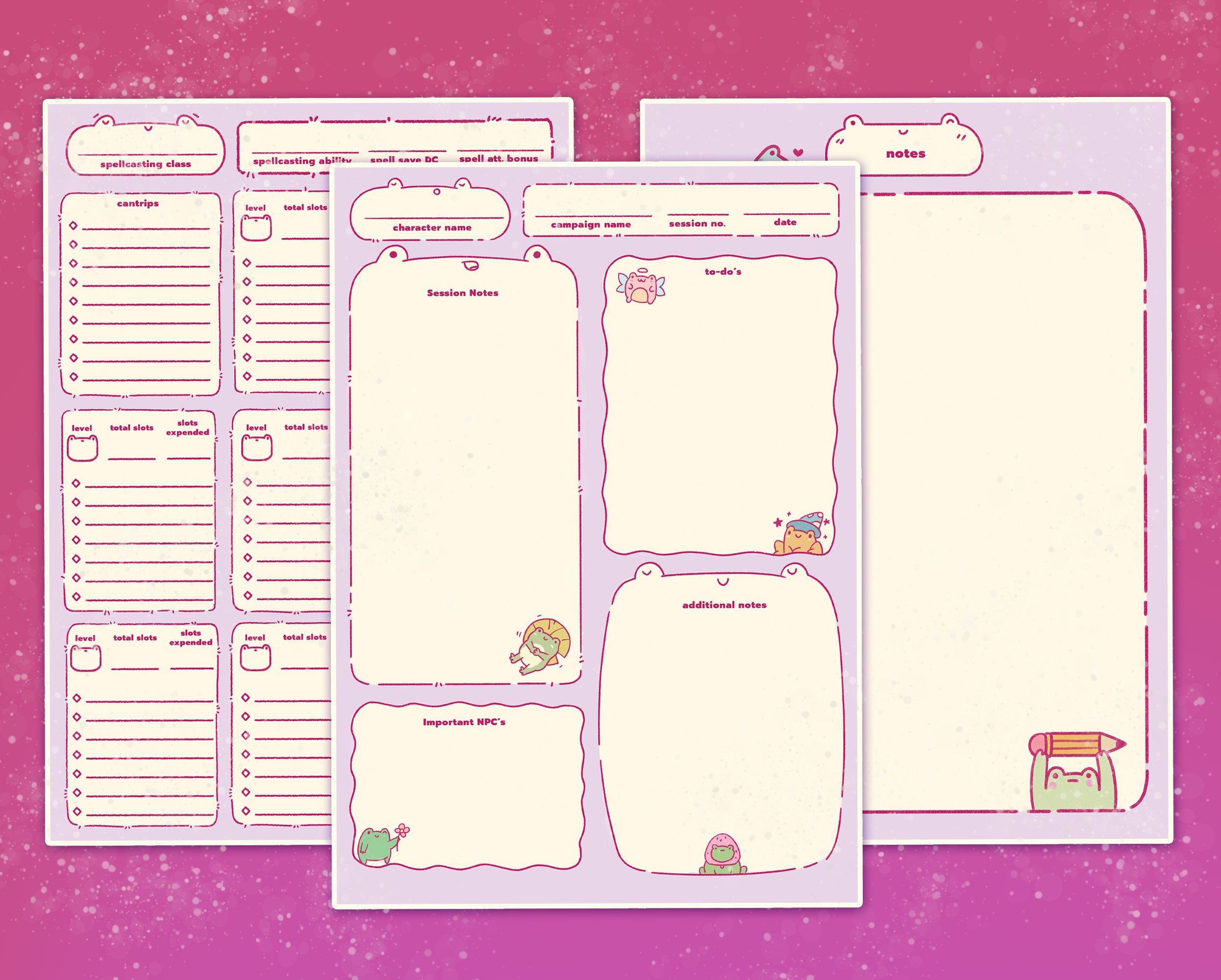 Froggie Crit 5e Dnd Character Sheets | Cute Frog Dnd Character Sheets ...