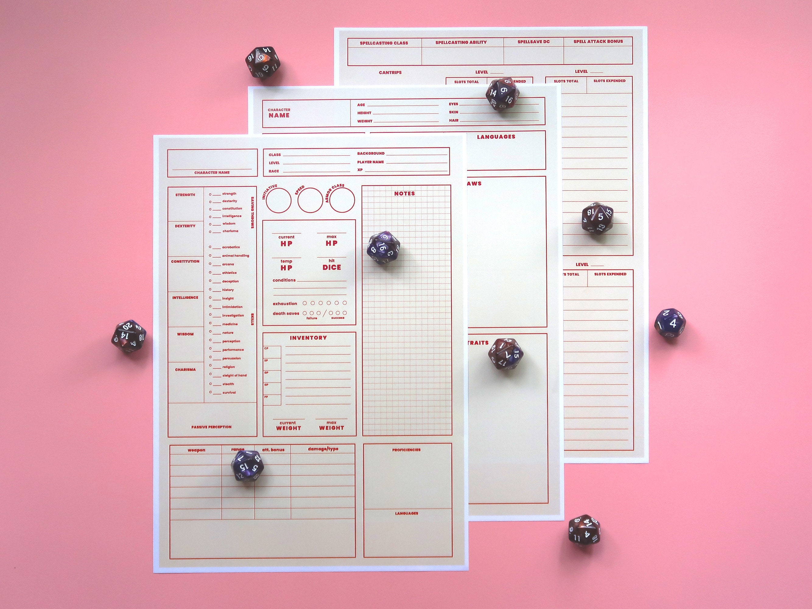Happy Camper 5 Color Bundle Dnd Sheets Printable PDF - Etsy