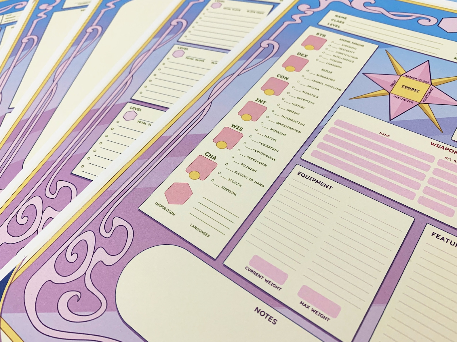 Star Princess Dnd 5e Character Sheets PDF Printables - Etsy