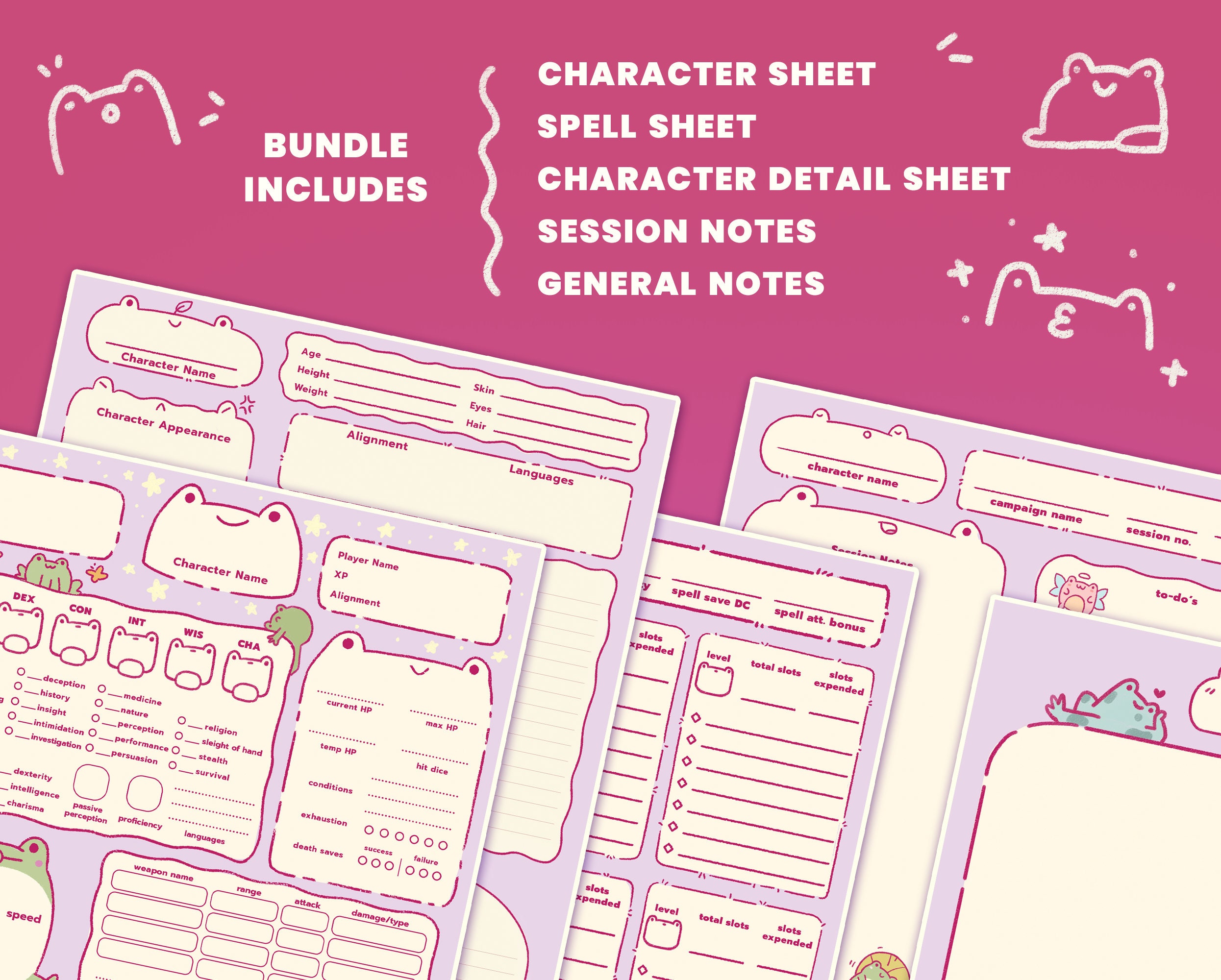 Froggie Crit 5e Dnd Character Sheets | Cute Frog Dnd Character Sheets ...