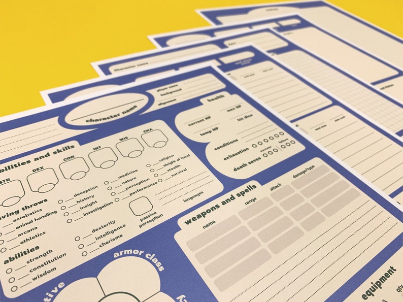 Royal Blood Dnd 5e Character Sheet Digital Printable PDF - Etsy