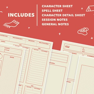 Happy Camper Dnd 5e Character Sheets / A4 Size PDF Digital File ...