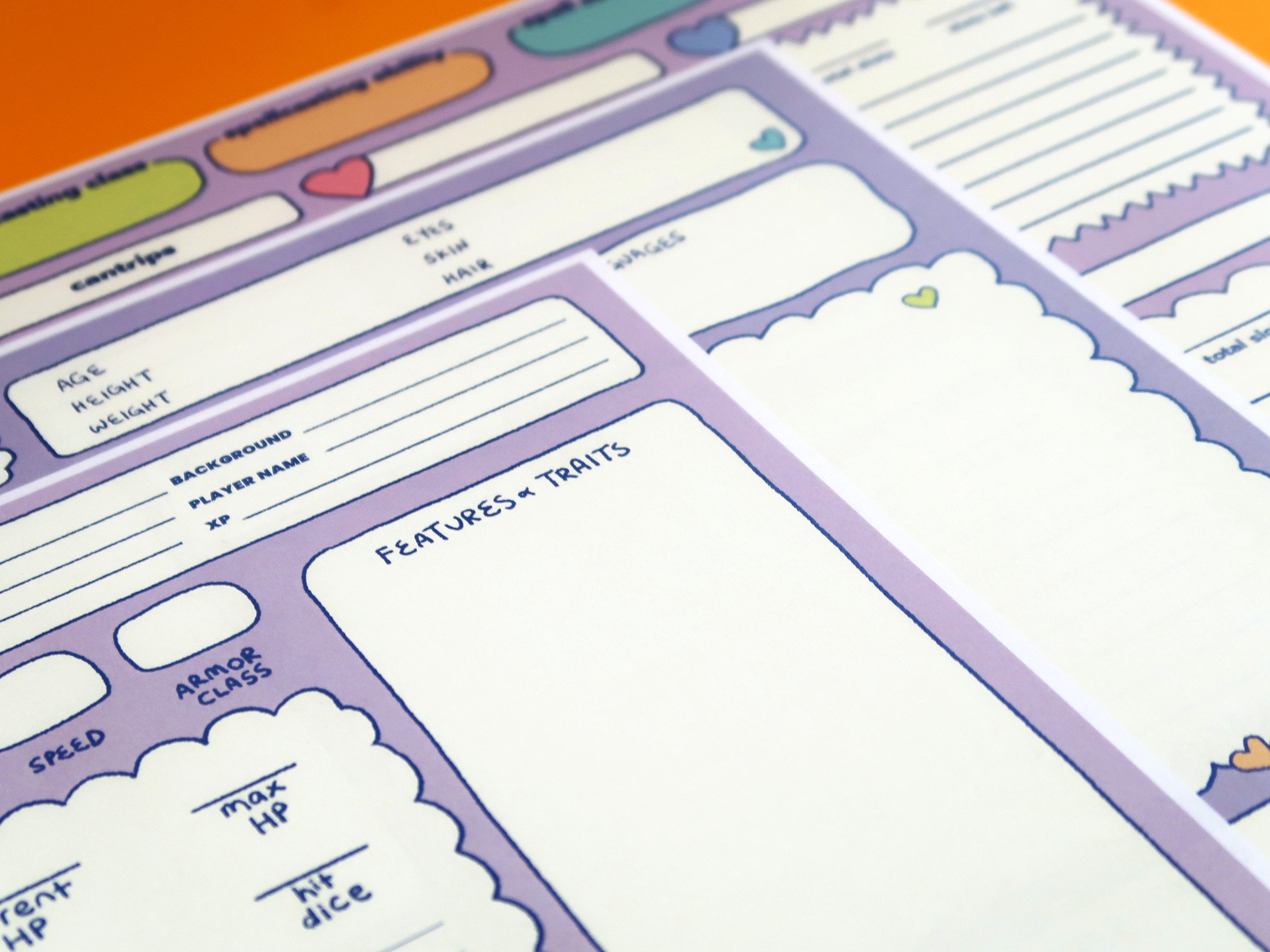 Cute Hearts Dnd 5e Character Sheets / PDF Digital Printable File - Etsy