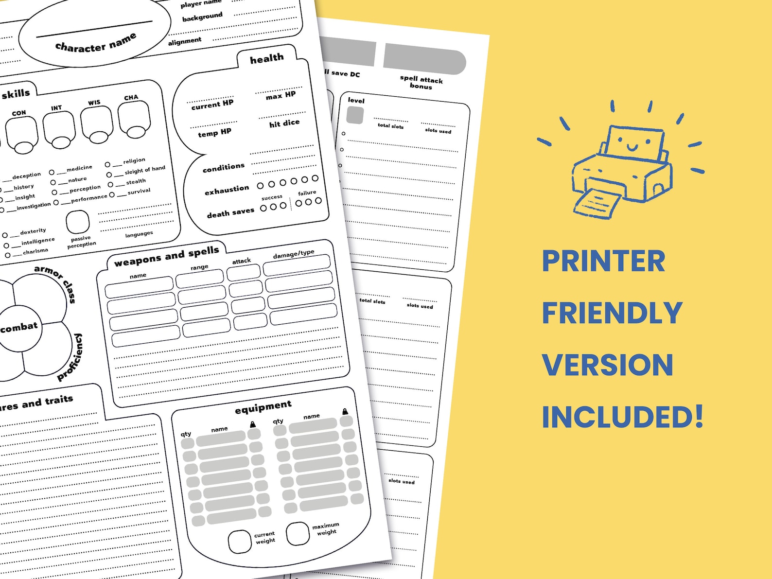 Royal Blood Dnd 5e Character Sheet Digital Printable PDF - Etsy