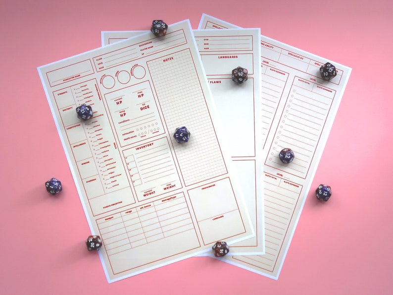 Hojas de personajes de Happy Camper Dnd 5e / Archivo digital PDF tamaño ...