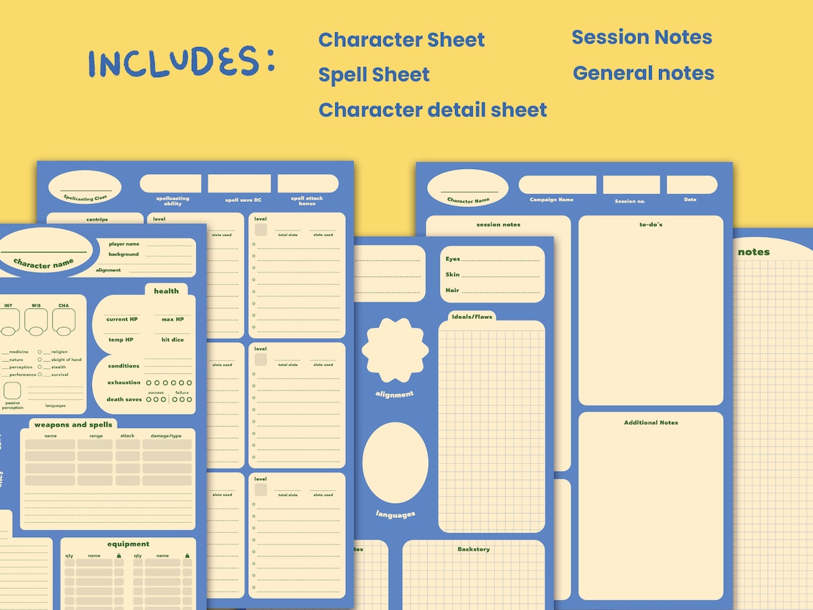 Royal Blood Dnd 5e Character Sheet Digital Printable PDF - Etsy