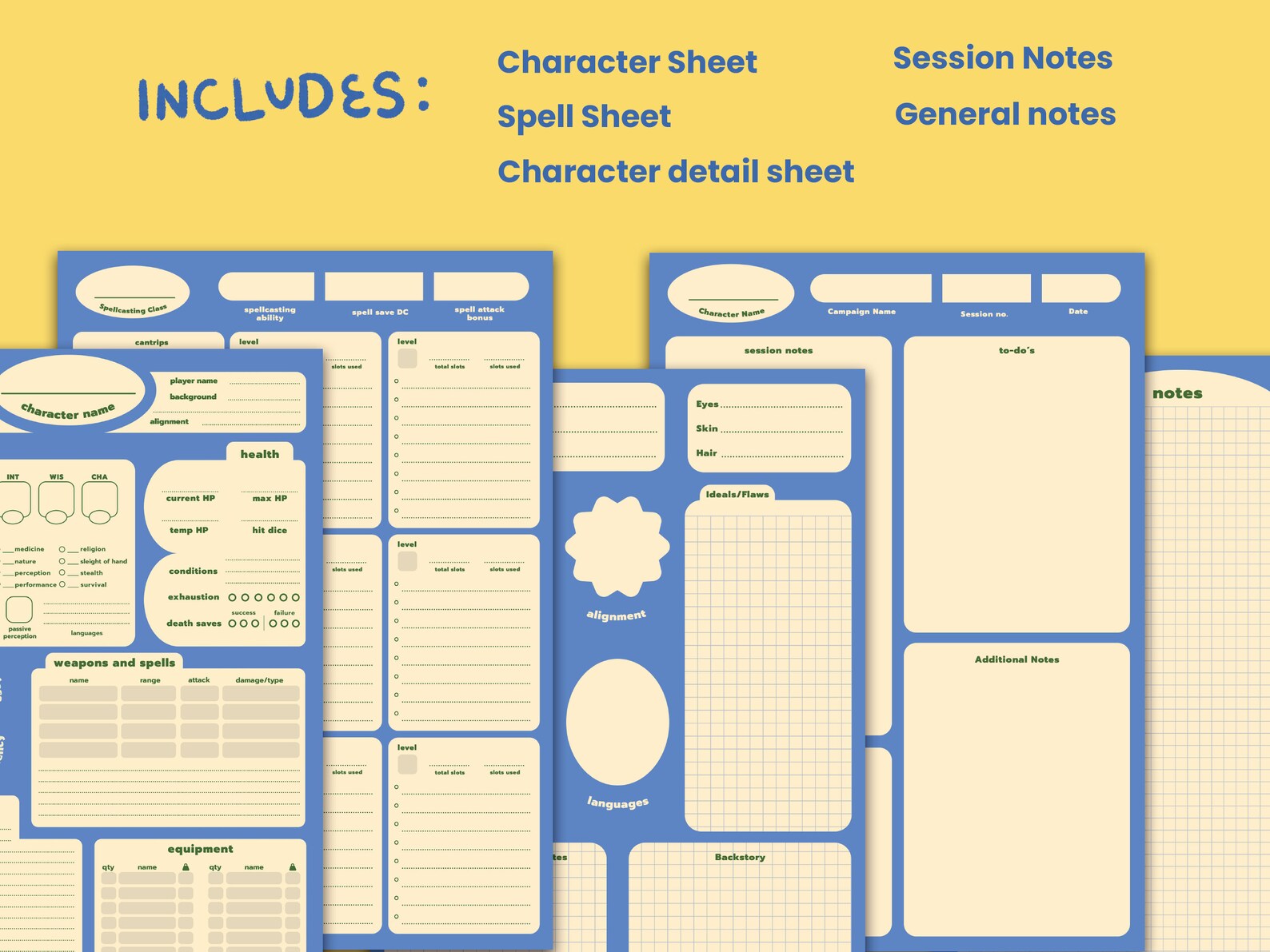 Royal Blood Dnd 5e Character Sheet Digital Printable PDF - Etsy