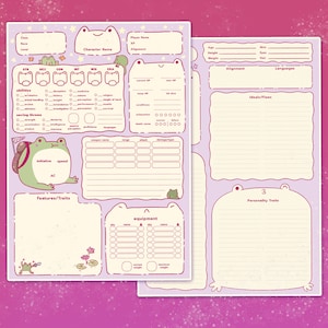 Froggie Crit 5e Dnd Character Sheets | Cute Frog Dnd Character Sheets ...