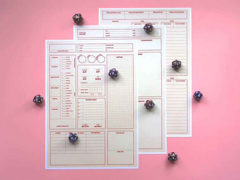 Happy Camper Dnd 5e Character Sheets / A4 Size PDF Digital File ...