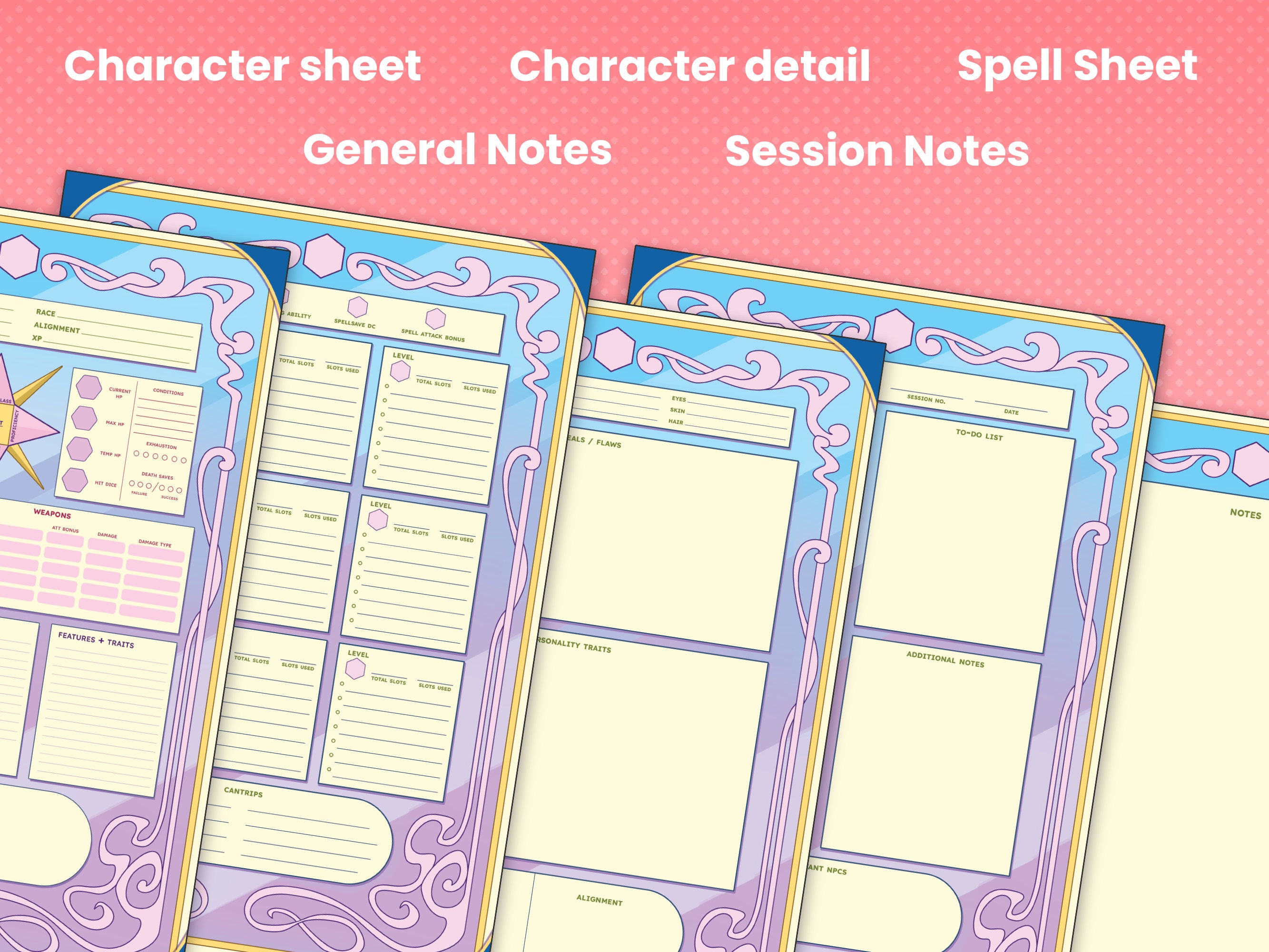 Star Princess Dnd 5e Character Sheets PDF Printables - Etsy Australia