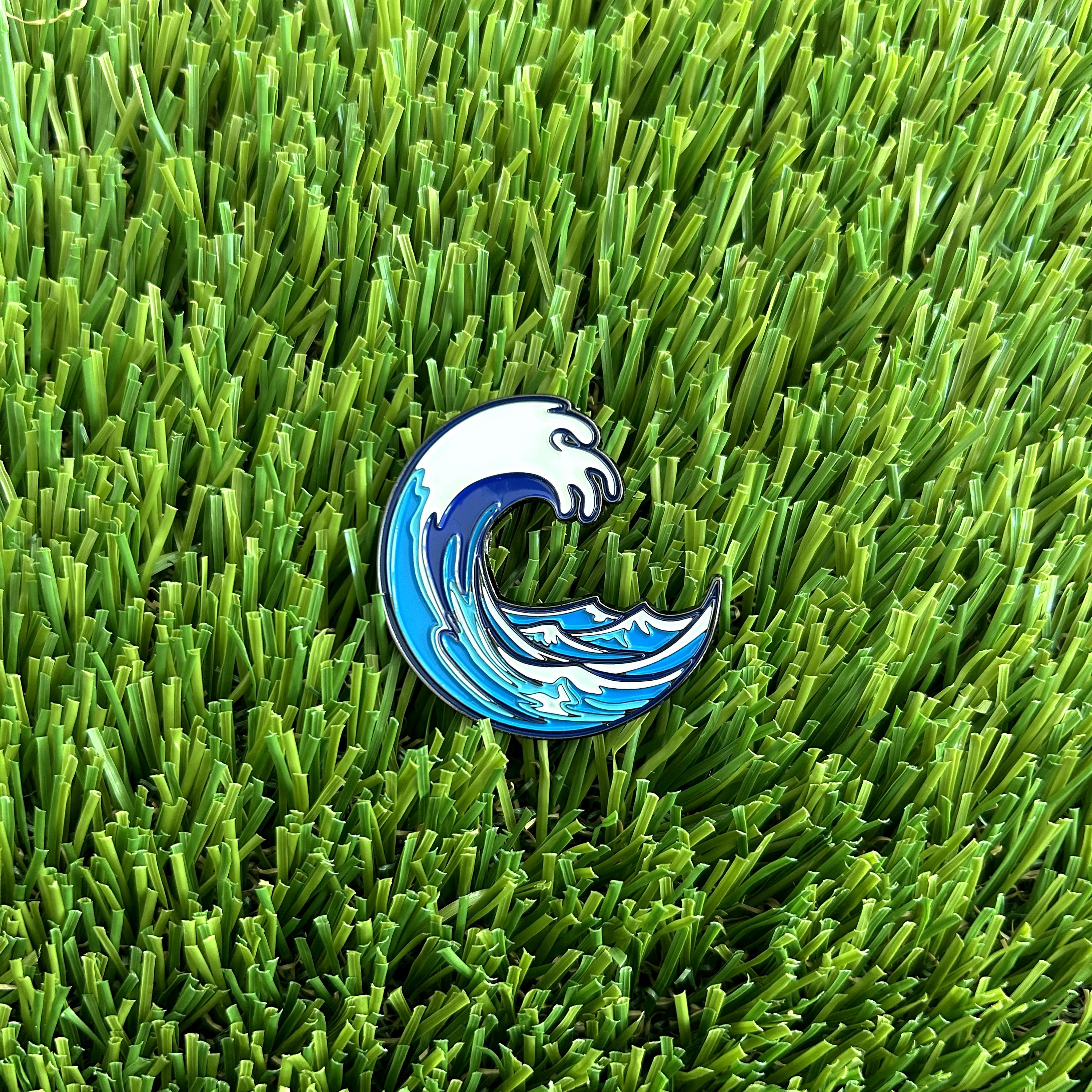 Surfer Wave Hard Enamel Pin - Sunny Beach Cute Pin Badge / Hat Pin ...