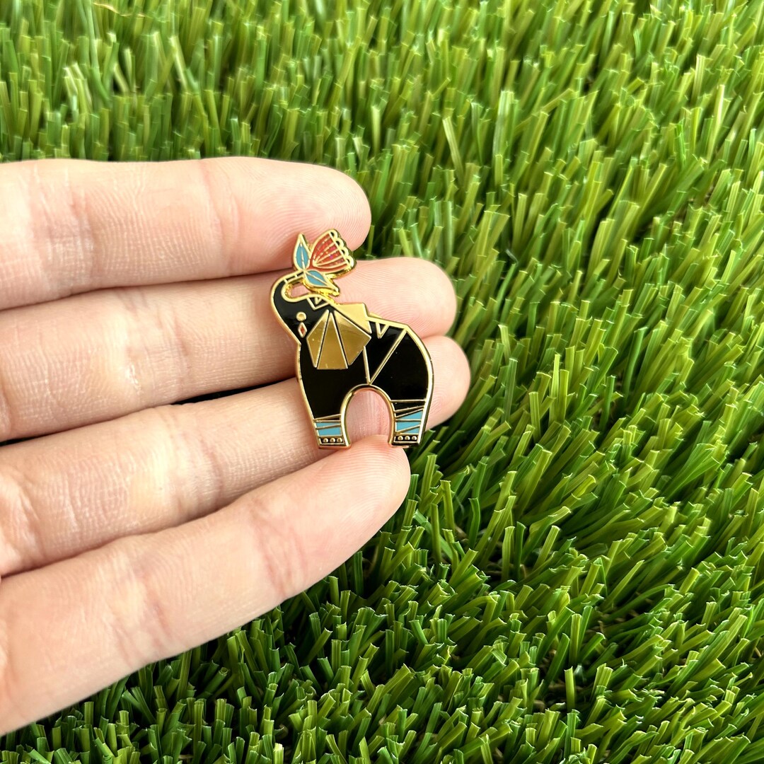 Geometric Elephant Enamel Pin - Cute Pin Badge / Hat Pin / Collar Pin ...