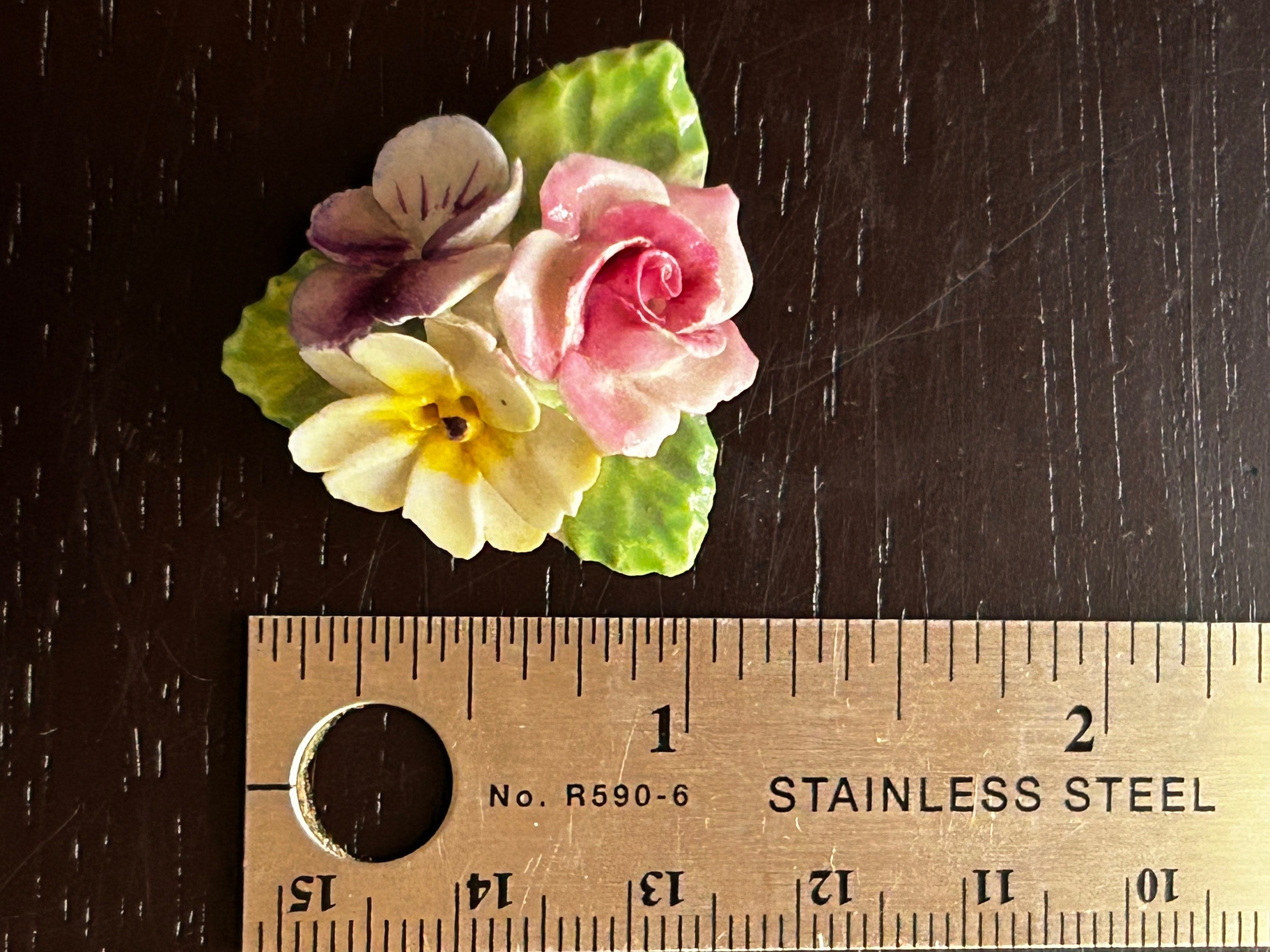 Vintage Crown China Crafts Bone China Floral Brooch C.1950 - Etsy