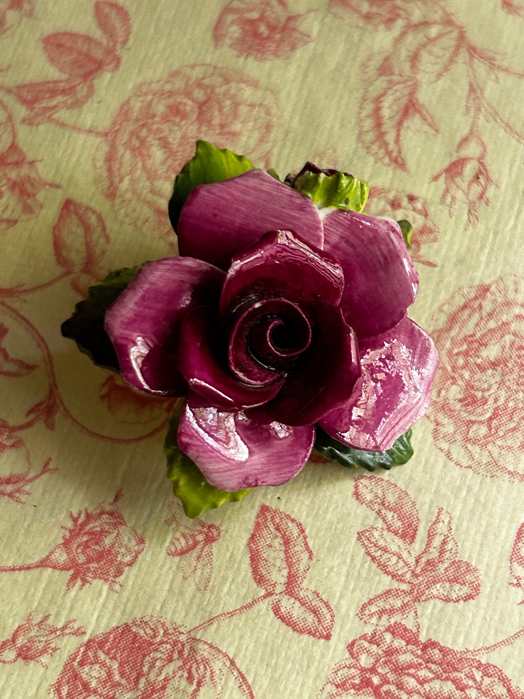 Vintage Very Rare Jon Anton Bone China Rose Brooch - Etsy