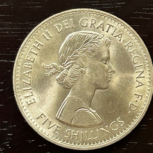 Vintage UK Crown / 5 Shillings 1960 (new York Exhibition) Queen Elizabeth II Coin - Etsy