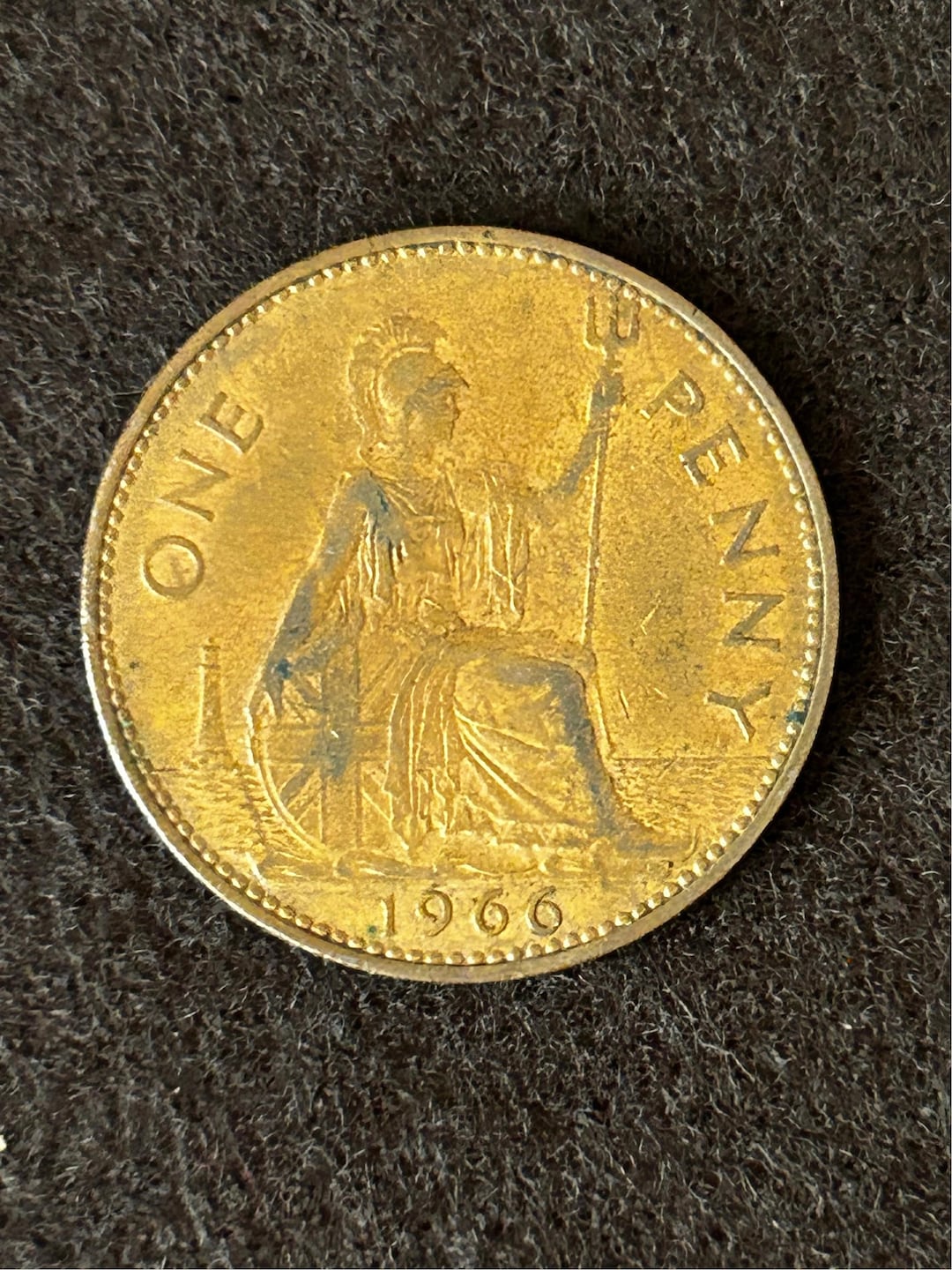 Vintage 1966 Great Britain Queen Elizabeth II One Penny Pre-decimal ...
