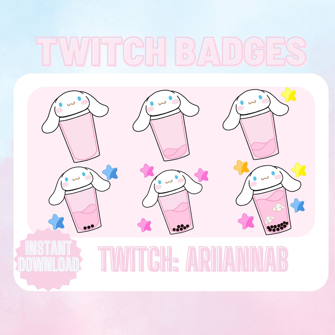 Cute Twitch Sub, Bit & Emote Badges Pack | Cute | Kawaii - Etsy