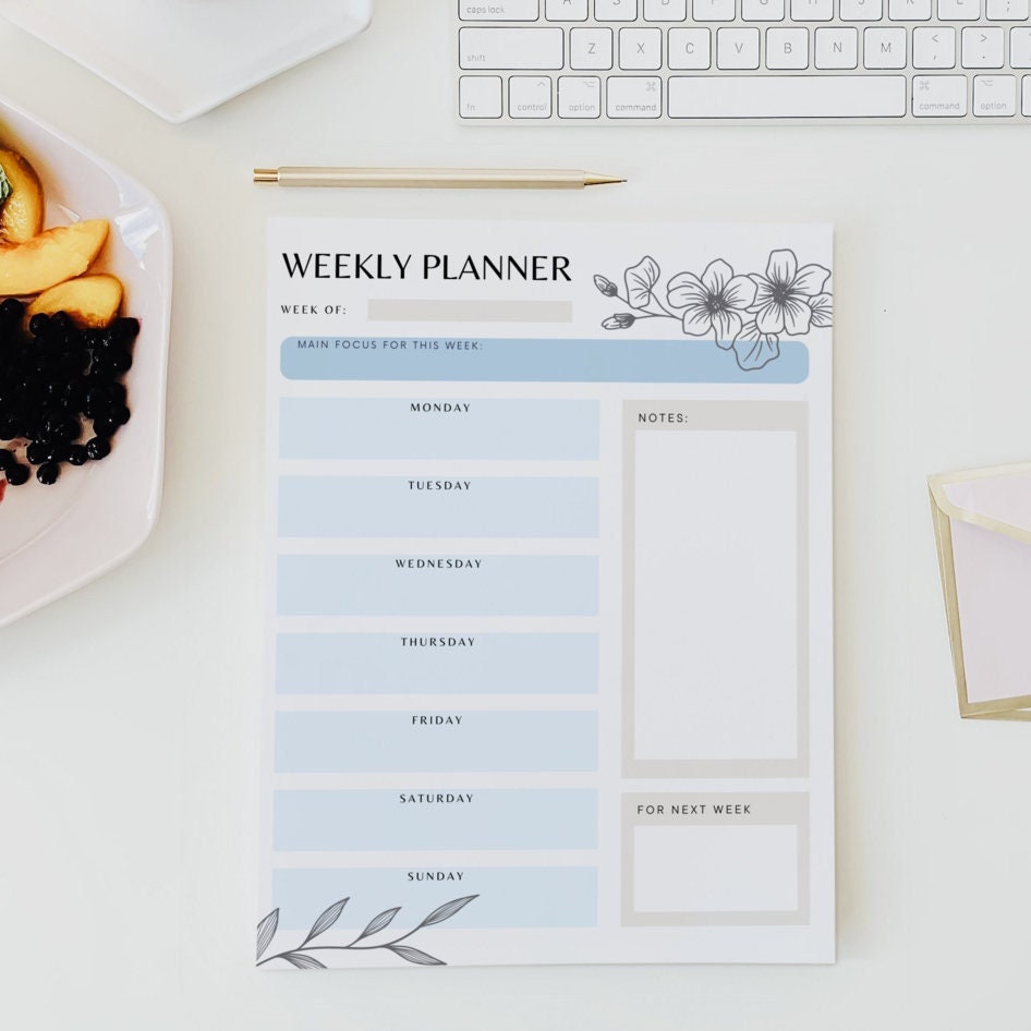 Color Weekly Planner Printable to Do List, Minimal Weekly Schedule ...