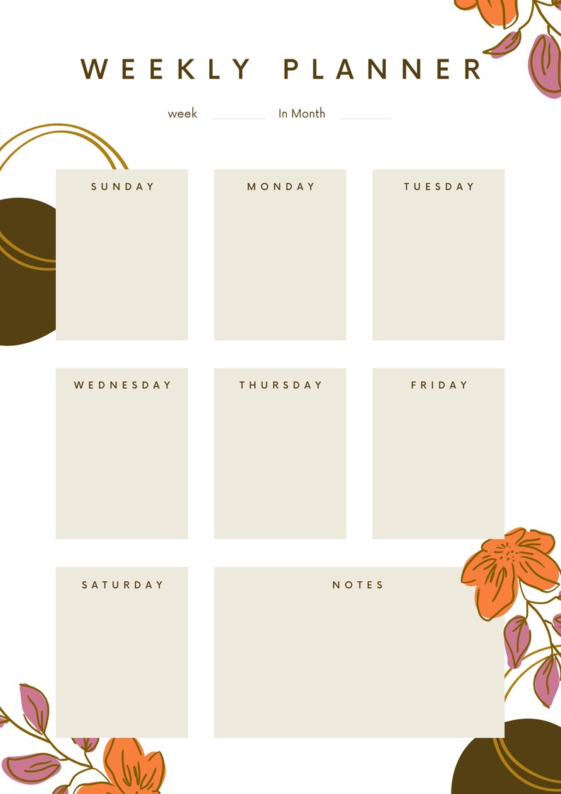 Daily Planner, Instant Download, Weekly Schedule, Printable Planner ...