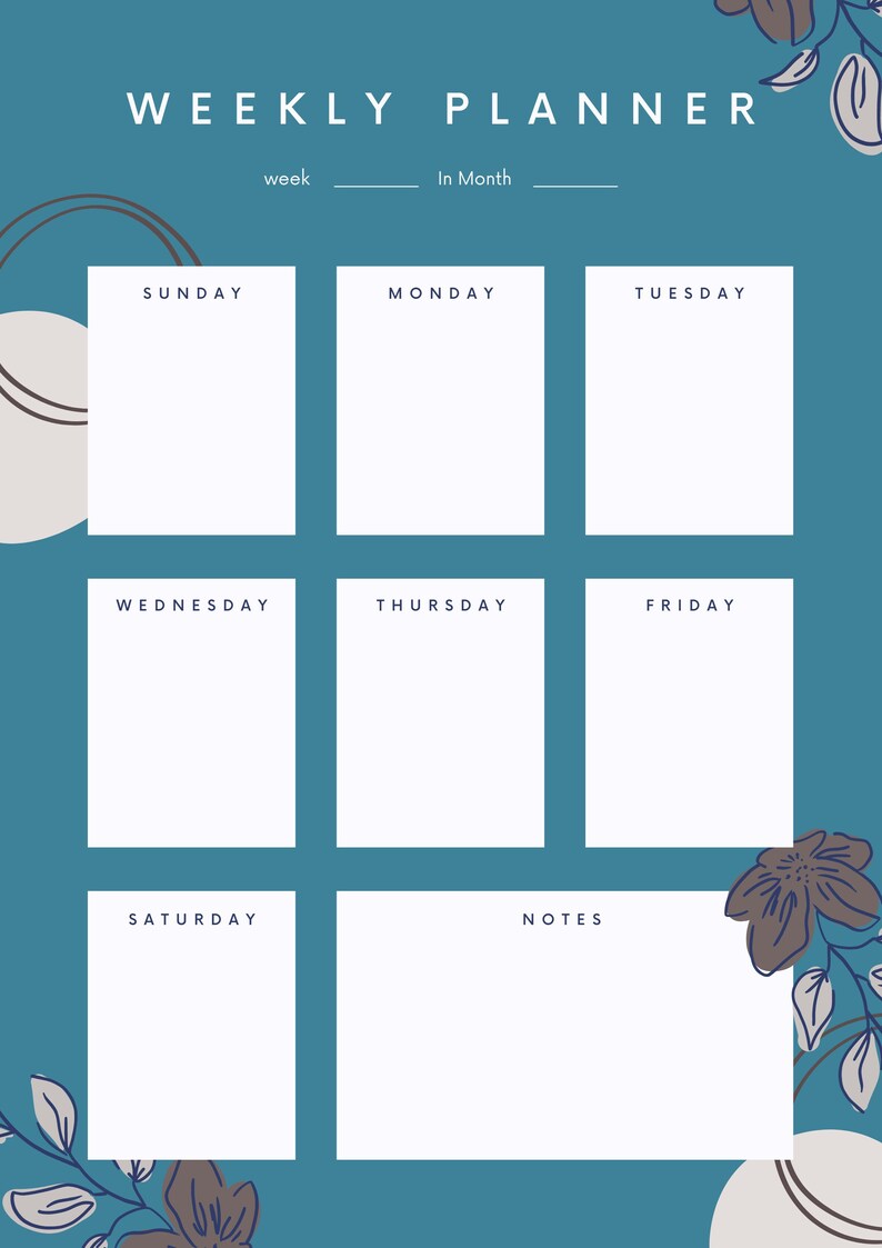 Daily Planner, Instant Download, Weekly Schedule, Printable Planner ...