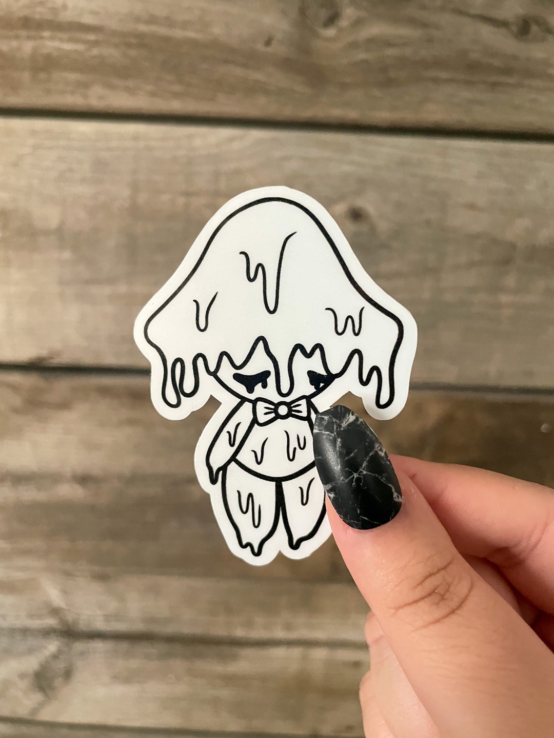 Inky Drip Mushroom Sticker - Etsy