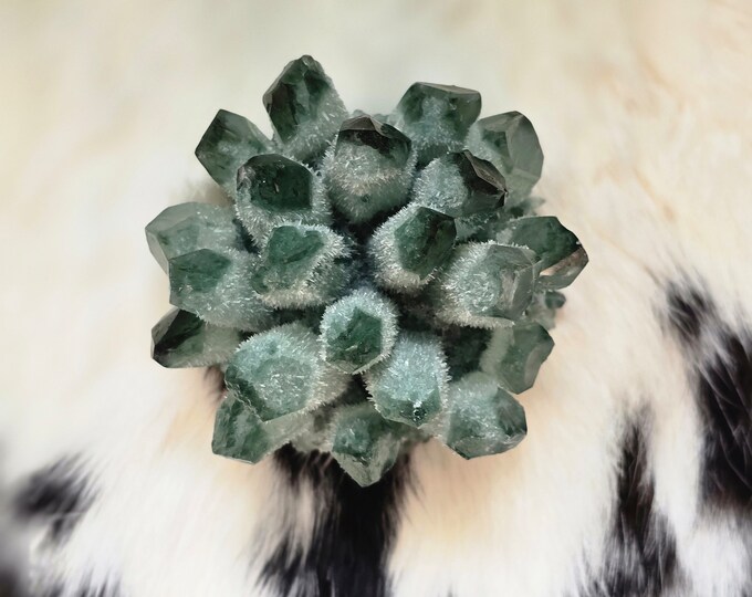 Green Phantom Ghost Quartz Cluster-prasiolite Crystal-witchcraft ...