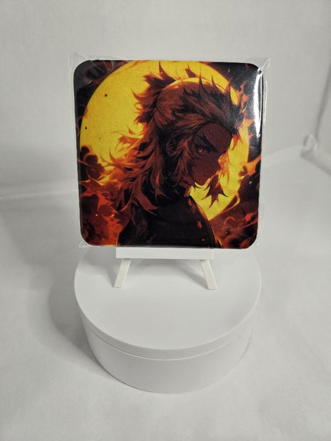 Demon Slayer-inspired Kyojuro Rengoku Close up Sublimated Coasters 2 ...