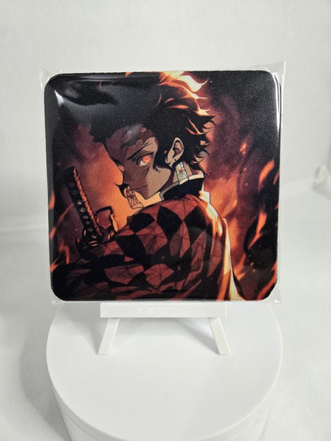 Demon Slayer-inspired Tanjiro Kamado Close up Sublimated Coasters 2 ...