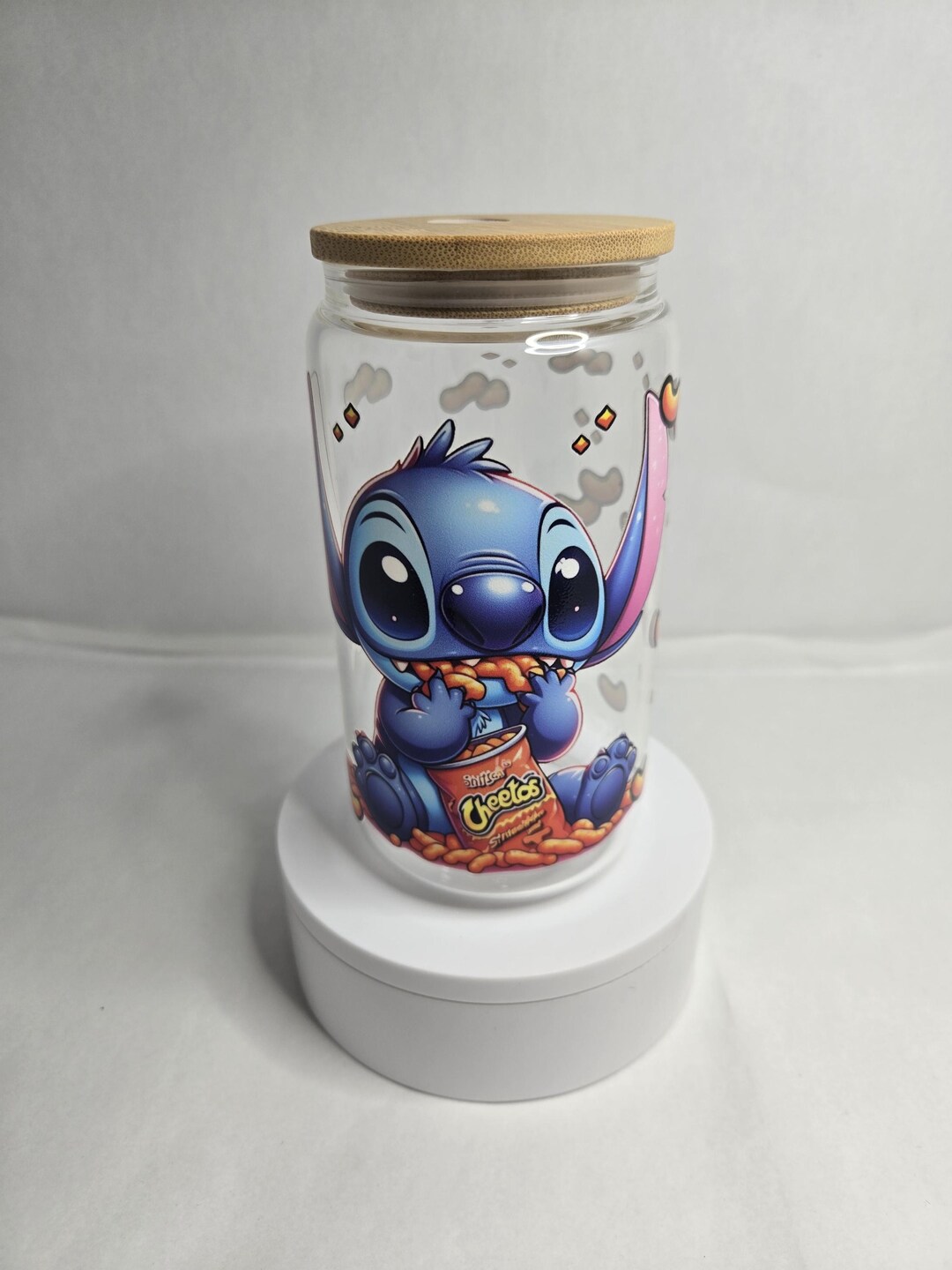 Stitch Loves Hot Cheetos 16oz Glass Tumbler – Spicy & Adorable! - Etsy