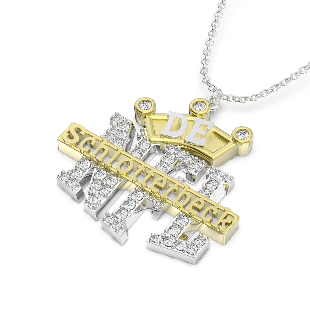 Custom 3d Jewelry Nfl Crown Letter Necklace - Etsy