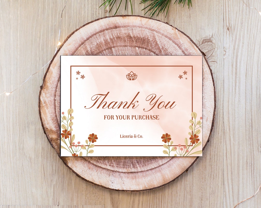 Editable Business Thank You Insert Card, Thank You Card Template, Thank ...