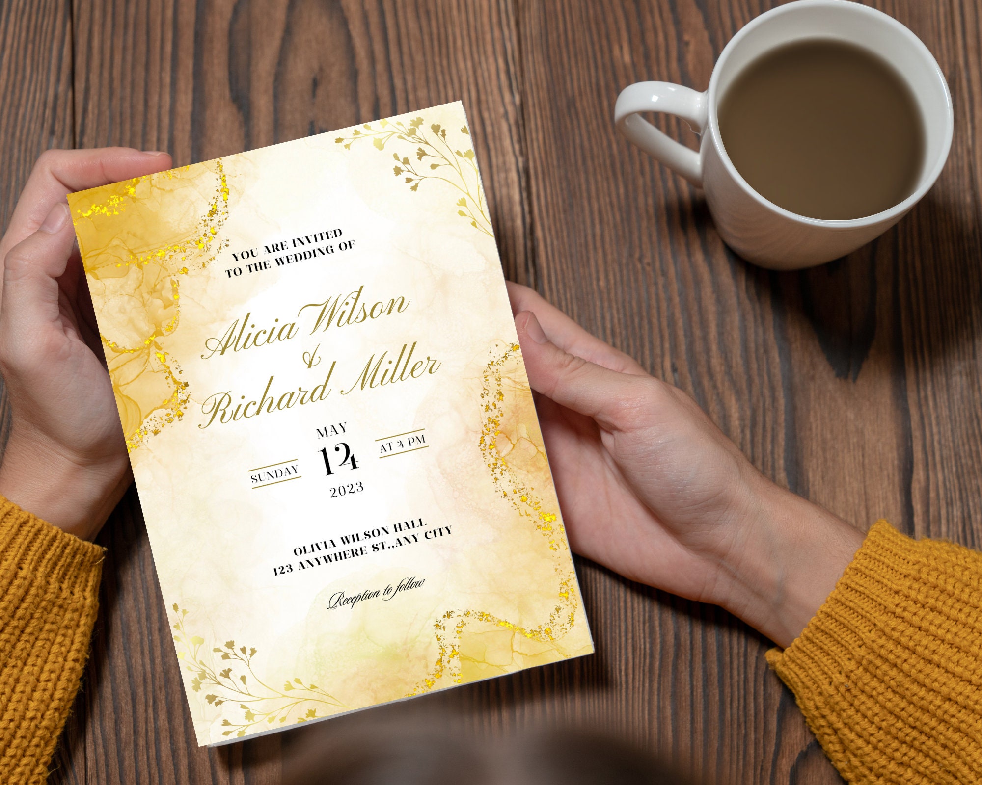 Printable Wedding Invitation Template, Printable Editable Wedding ...