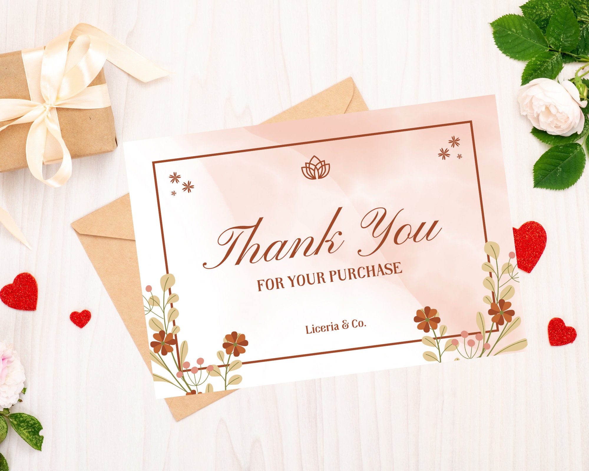 Editable Business Thank You Insert Card, Thank You Card Template, Thank ...