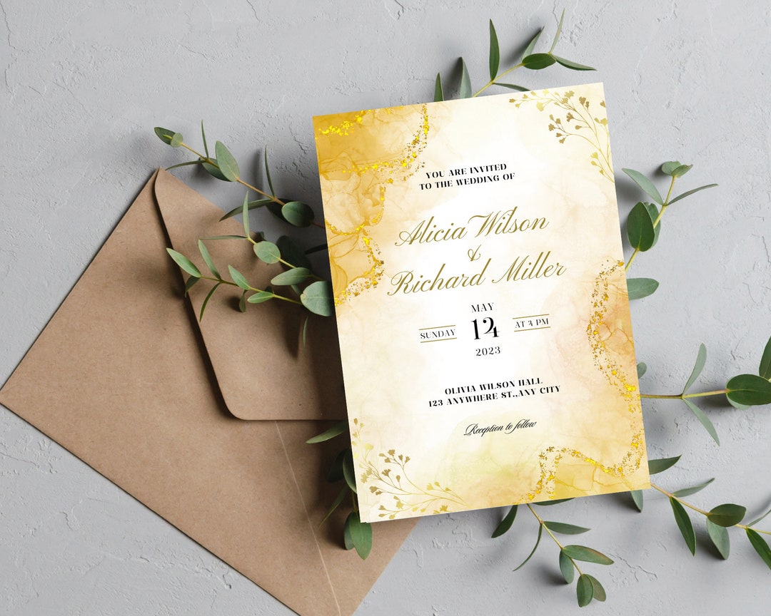 Printable Wedding Invitation Template, Printable Editable Wedding ...