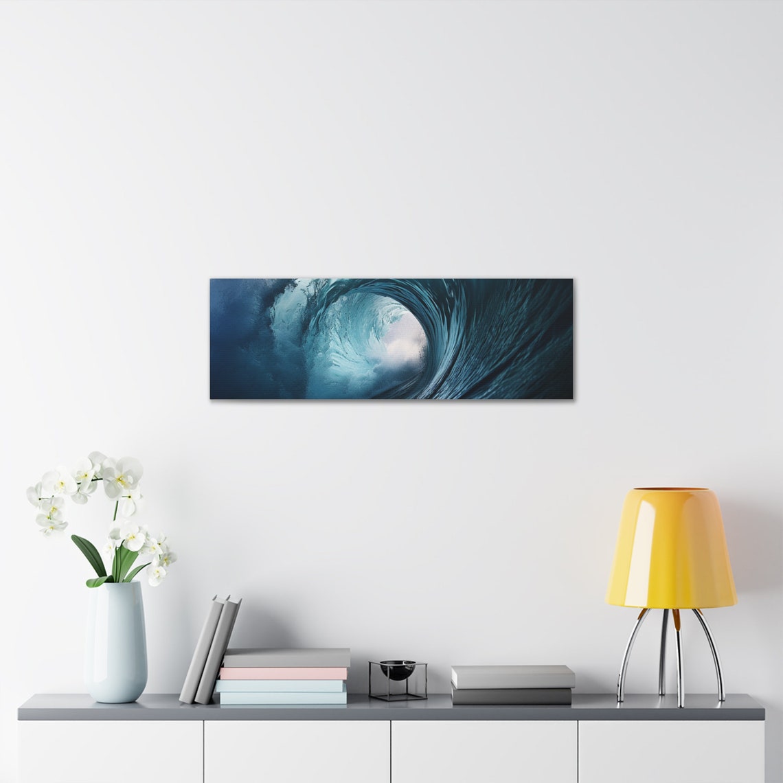 Ocean Wave Canvas Art Vibrant Deep Light and Dark Blue Seascapes ...