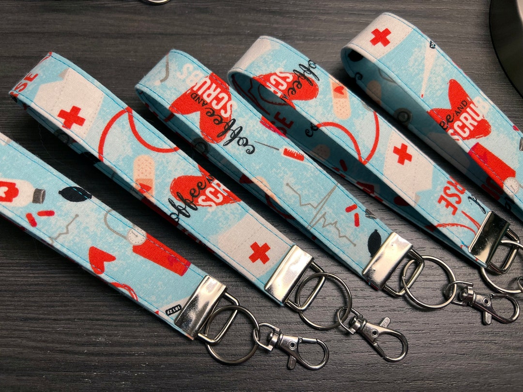 6" Blue Scrubs Key Fob for Nurses, Key Fob for Doctors, Wristlet ...