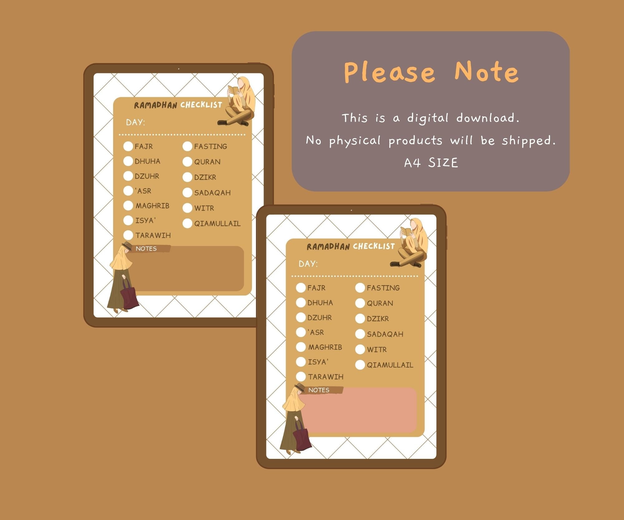 Simple Ramadhan Checklist, 4 Different Colour Palettes Printable and ...