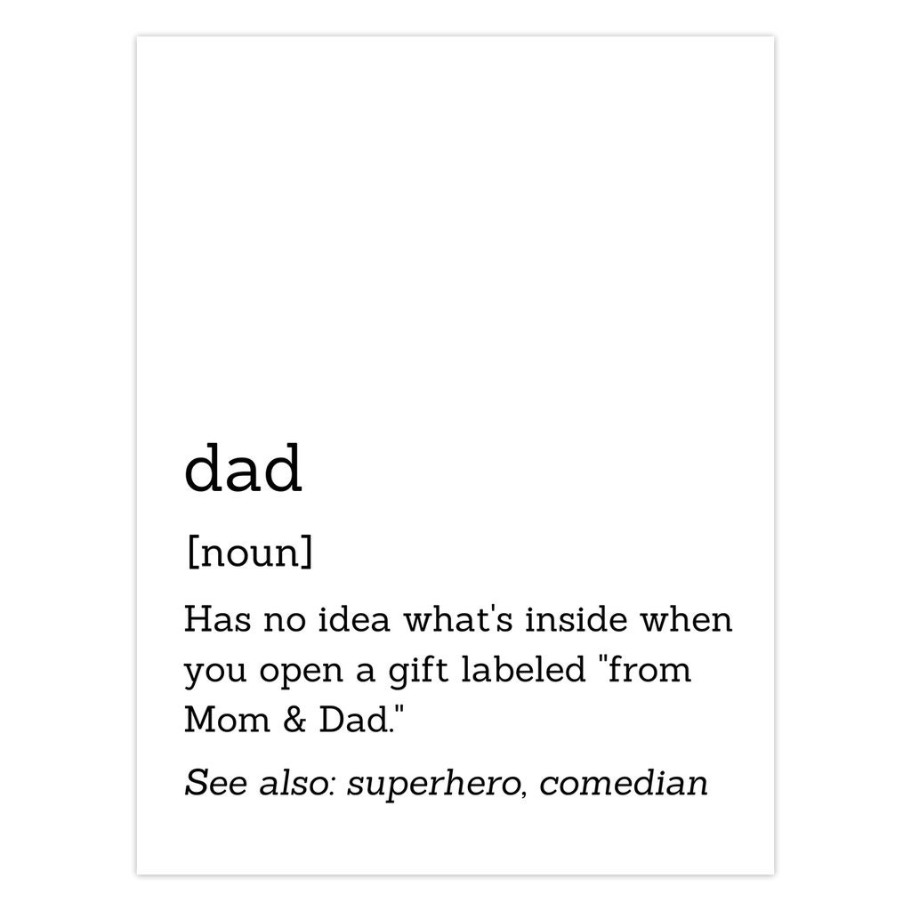 Funny Father's Day Card, Dad Noun, Father's Day Card From Daughter ...