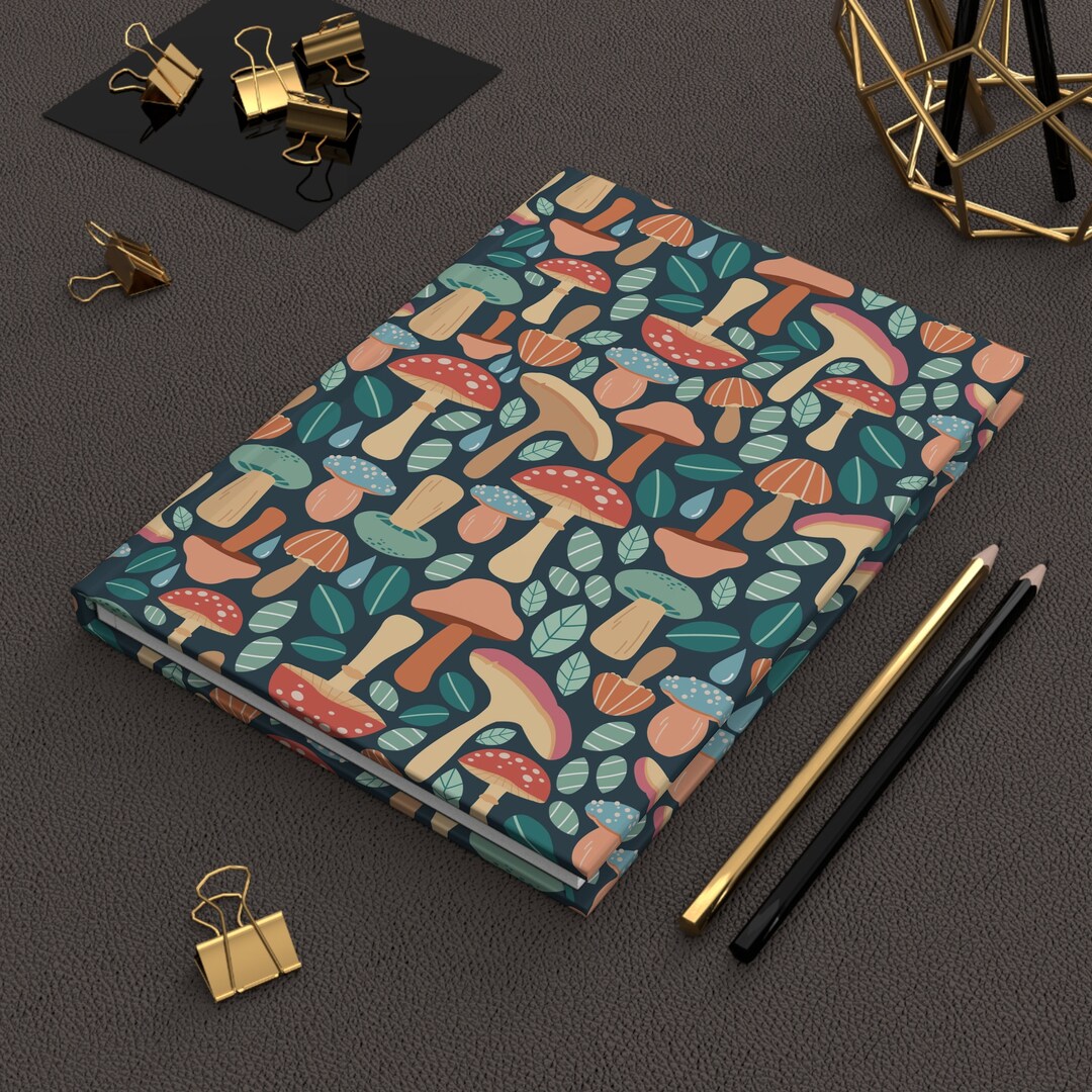 Hardcover Mushroom Notebook, Forestcore Aesthetic, Goblincore Journal ...