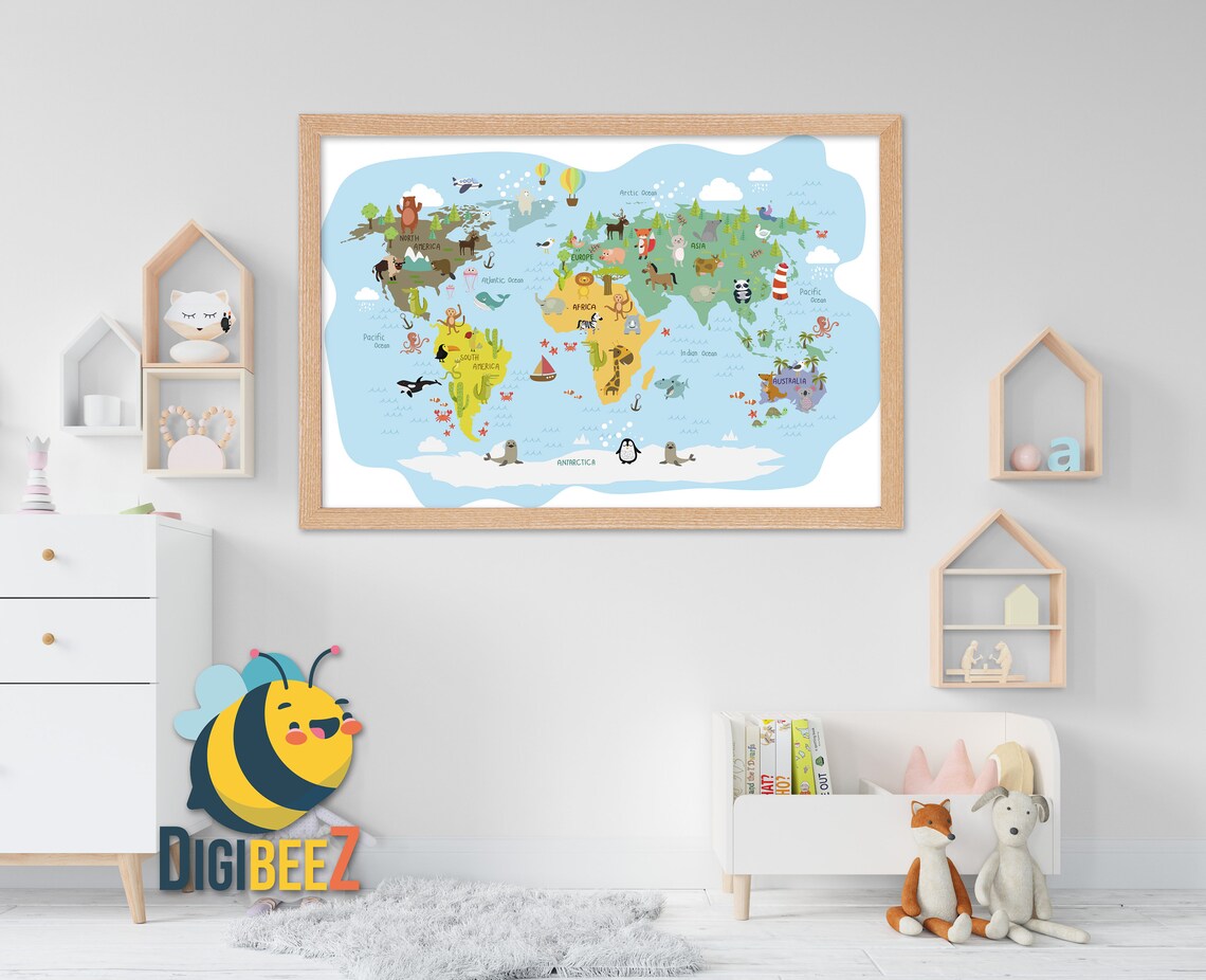 Animal Maps of the World - Etsy