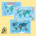 Map of the World Digital Printables (3 Maps) - Etsy