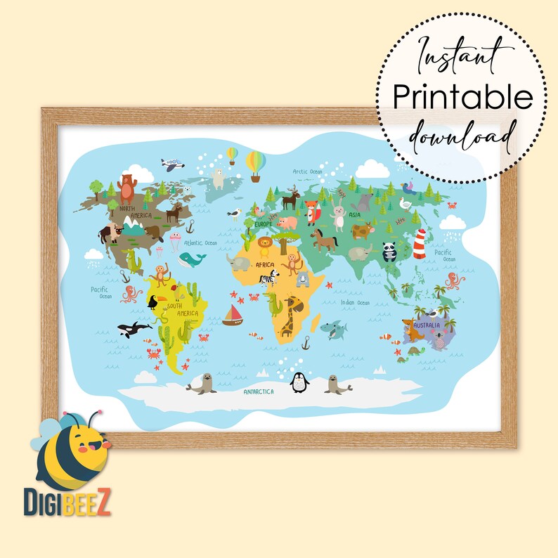 Animal Maps of the World - Etsy