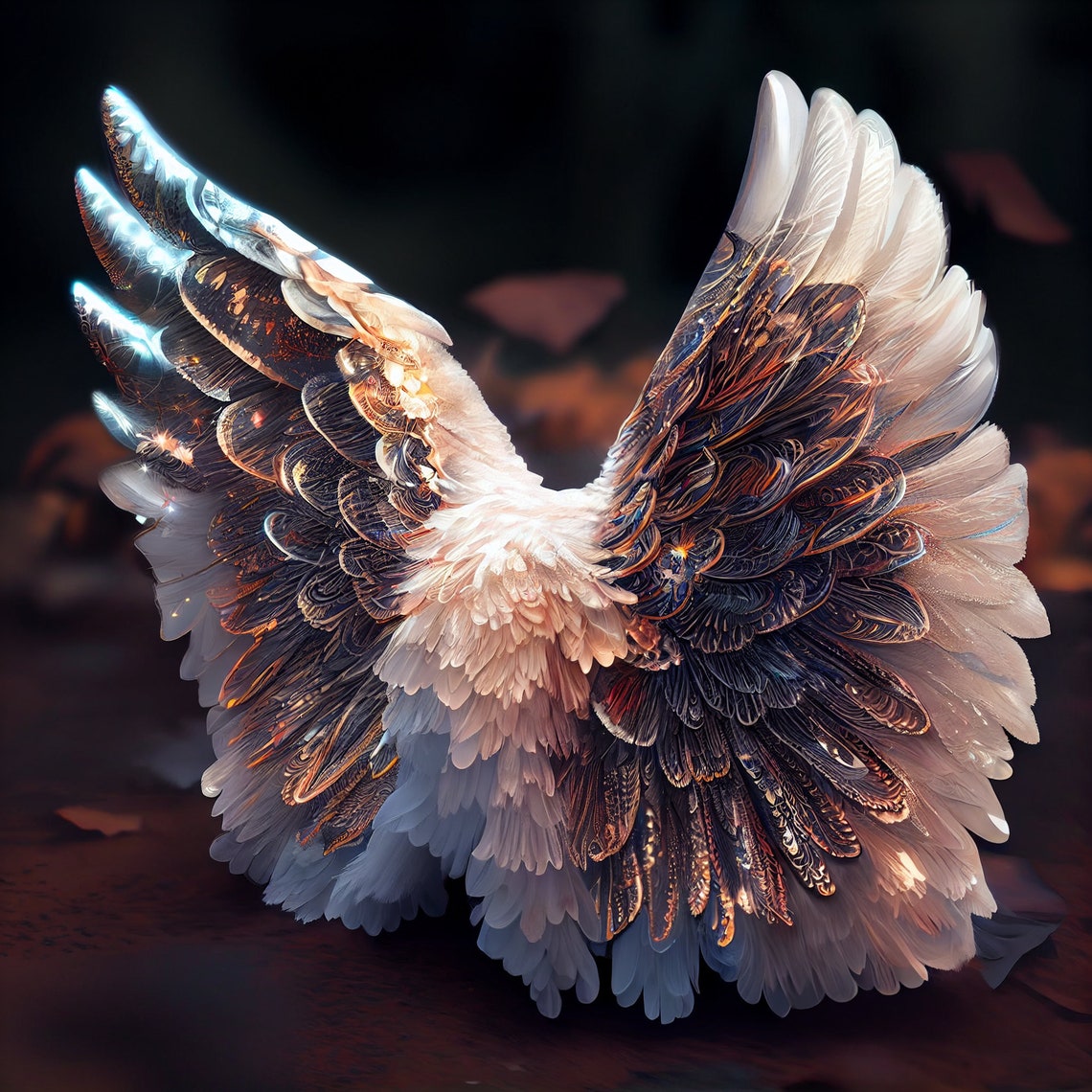 Pack of 15:glittering Colorful Angel Fairy Wings Digital Backdrops ...