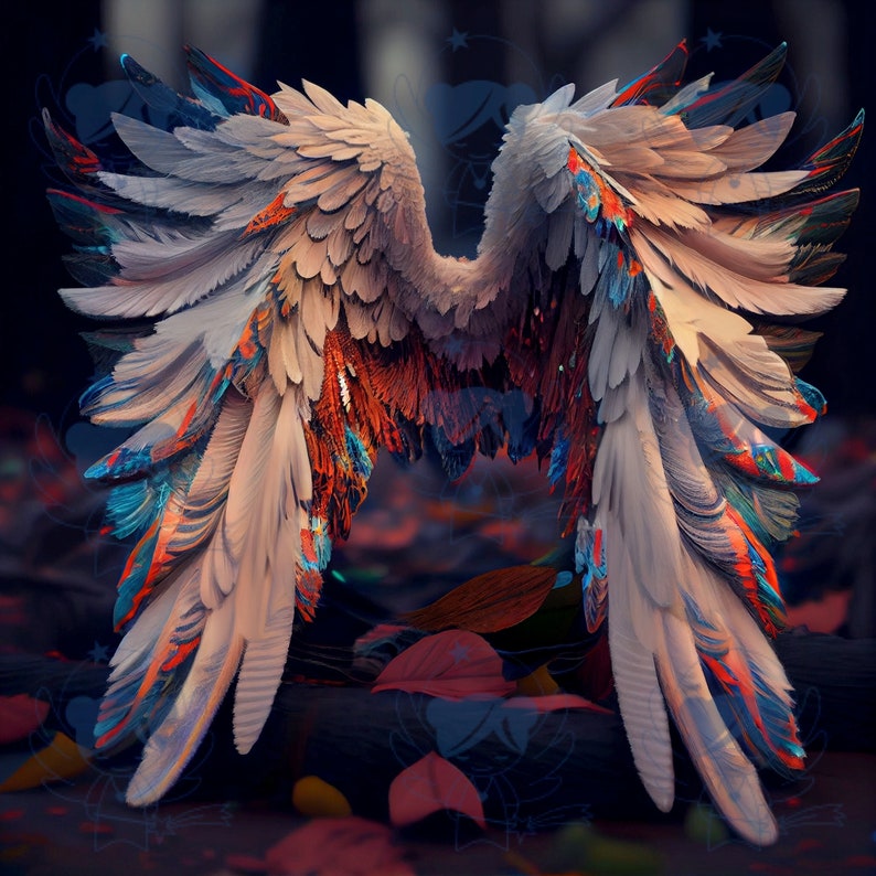 Pack of 15:glittering Colorful Angel Fairy Wings Digital Backdrops ...