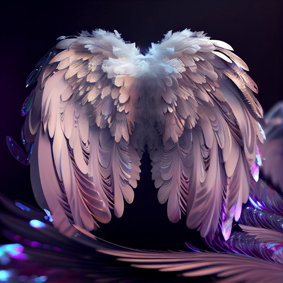 Pack of 15:glittering Colorful Angel Fairy Wings Digital Backdrops ...