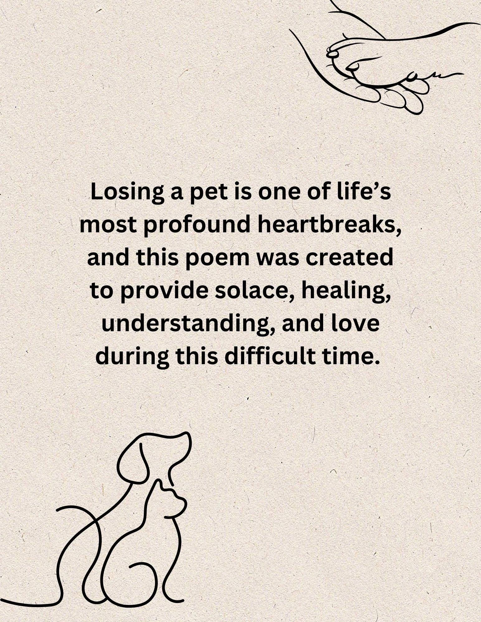 Rainbow Bridge Poem: Pet Loss Memorial Gift (PDF Printable) - Etsy